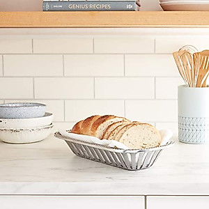 Wilton Armetale Flutes and Pearls Bread Serving Basket, 15-Inch-by-7.25-Inch Silver 15" x 7.25"