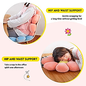 IBUYPADS Flower Pillow Flower Floor Pillow Cute Pillows Aesthetic Daisy Pillow Flower Floor Pillow Seating Cushion Flower Pillow Indie Flower Shaped Pillow (Green-S)