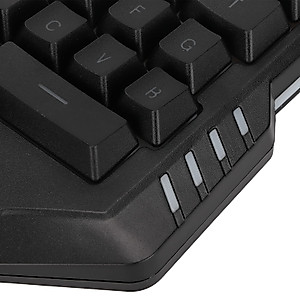 LISND One Handed Keyboard, Plug and Play One Handed Gaming Keyboard Ergonomic Design Wide Compatibility for Dorm for Game for Home