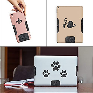 4 Pieces Grip Phone Tape Decals Anti-Slip Rubber Textured Phone Tape Adhesive Traction Grip Decal Stickers for Phones Tablet Computer Gaming Cases (Black)