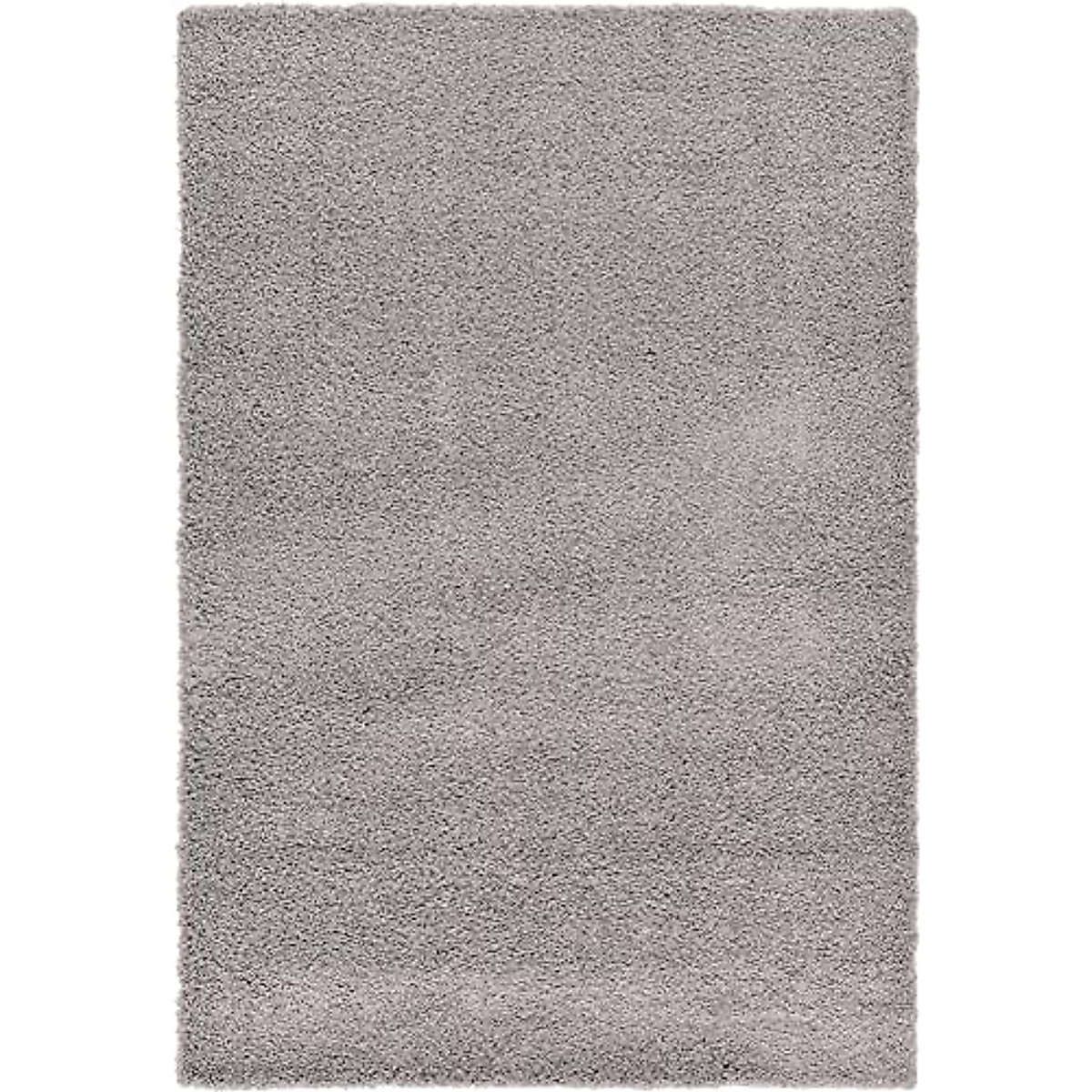 Unique Loom Solid Shag Collection Area Rug (6' 1" x 9' Rectangle, Cloud Gray)