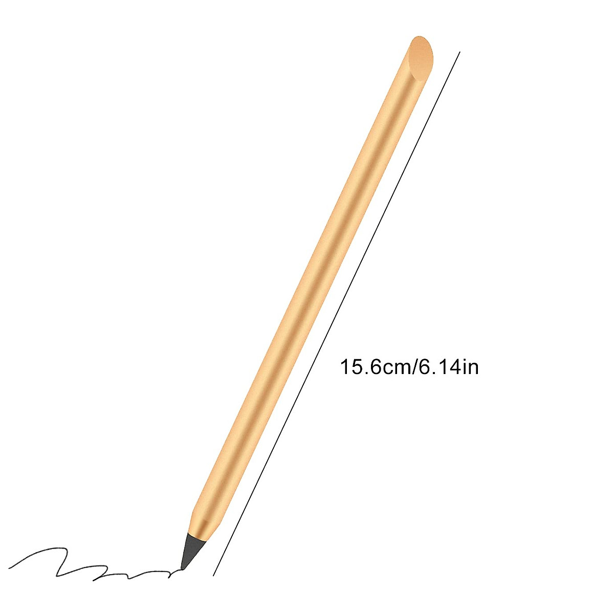 WXJ13 3 Pieces Metal Inkless Pen Metal Infinite Pencil Metallic Pencil Infinity Pencil with 3 Replaceable Nib Erasable Pencil for, Drawing, Writing, Drafting