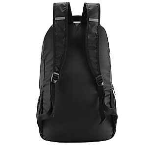 25L Lightweight Packable Backpack Handy Water Resistant Foldable Daypack Bag for Travel Camping Outdoor (Black)