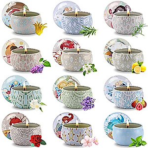 12 Constellations Scented Candles Gift Set 2.5oz Aromatherapy Candles Strong Fragrance Portable Travel Tin Jar Candles Gifts for Home Scented Decoration Birthday Valentine'sDay