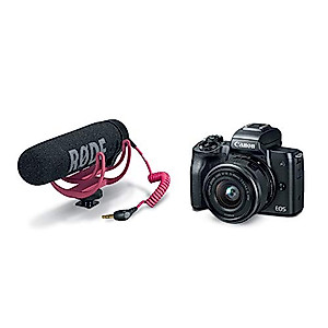 Canon EOS M50 Video Creator Kit with EF-M15-45mm Lens, Rode VIDEOMIC GO, and 32GB Sandisk Memory Card - Black (Renewed)