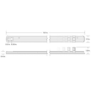 TEKTON 1/2 Inch Drive x 13 Inch Socket Rail, 10 Clips (Red) | OSR22110