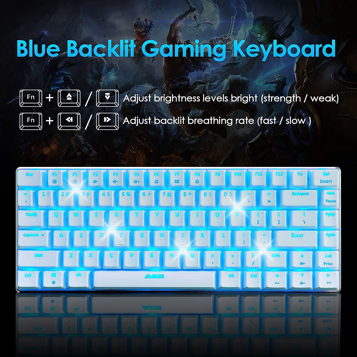Gaming Keyboard and Mouse,3 in 1 Blue LED Backlit Wired Mechanical Keyboard Black Switch,RGB 6400 DPI Lightweight Gaming Mouse with Honeycomb Shell,Gaming Mouse Pad for PC Gamers(Macaron Green)