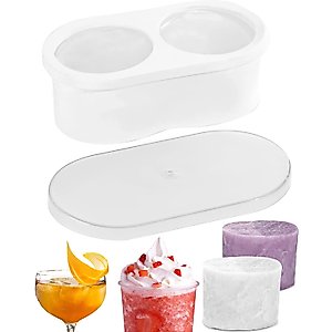 Ice Cube Tray with Lid - Easy-Release Silicone, Ice Trays for Freezer Ice Cube Mold for Shaved Ice, BPA-F ree (White)