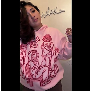 Vamtac Men’s Novelty Graphic Hoodies Cartoon Y2k Streetwear Hooded Sweatshirt Pullover Hip Hop Overisized Hoodie Unisex