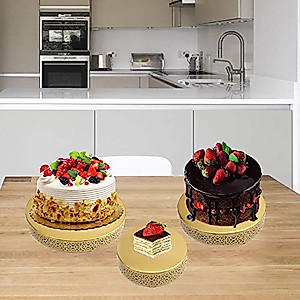 Hedume 3-Piece Cake Stand Set, Round Metal Cake Stands, Dessert Cupcake Pastry Candy Display Plate for Wedding, Event, Birthday Party