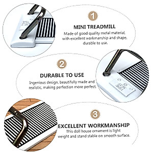 NUOBESTY Miniature Furniture Dollhouse Accessories Metal Treadmill Decoration Fitness Equipment Model for Doll House Ornament