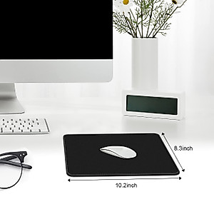 QINGLER Mouse Pad 3 Pack with Non-Slip Rubber Base, Premium-Textured Washable Mousepads Bulk with Stitched Edges, Mouse Pads for Computers Laptop PC Office Home, 10.2 x 8.3 in, Black