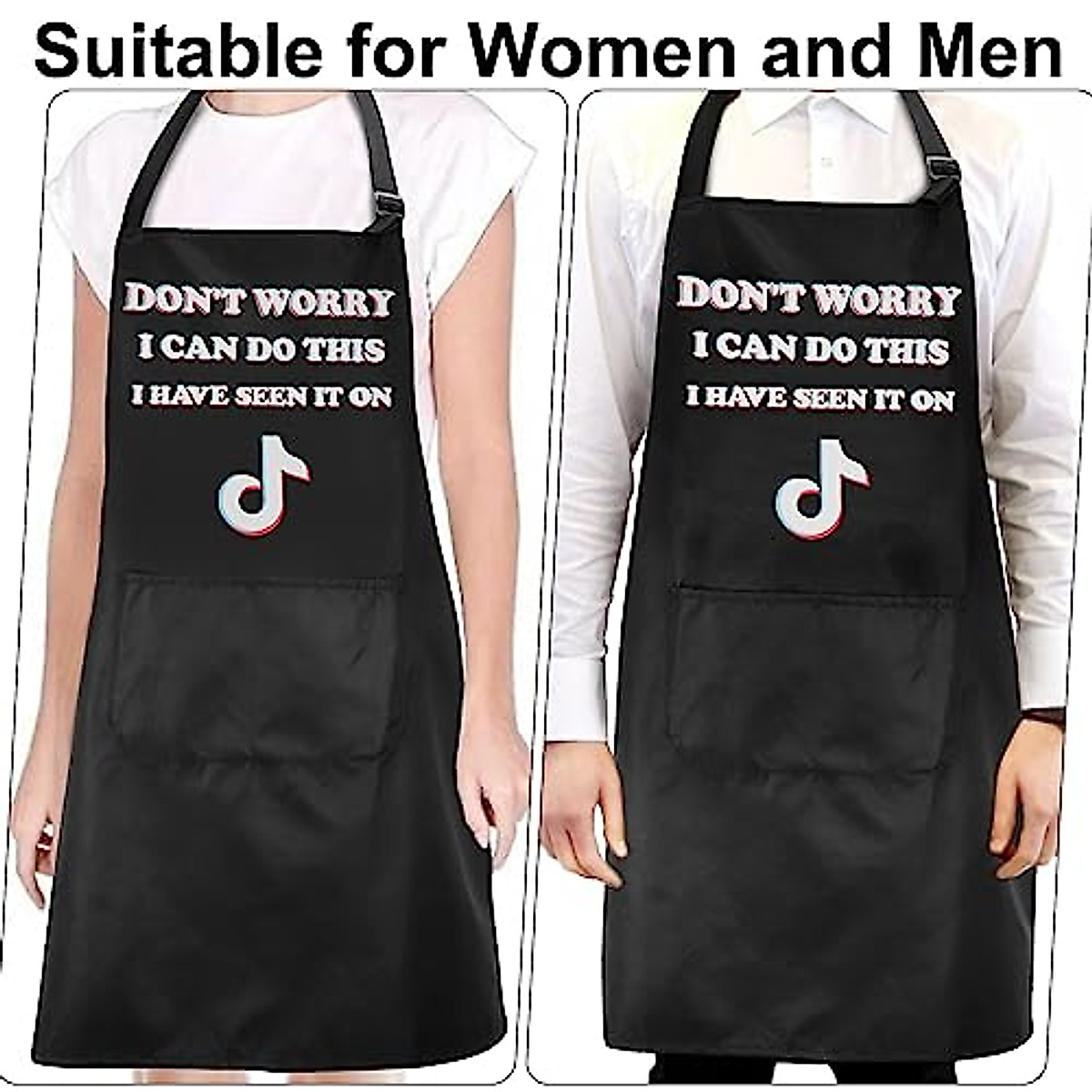 Funny Apron for Men with 2 Pockets Adjustable Neck Strap Funny Gifts for Birthday, Christmas, Thanksgiving, Best Gifts for Dad, Husband, Brother, Mom, Friend, BBQ Grilling Aprons for Men