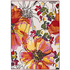 Modern Bright Flowers Non-Slip (Non-Skid) Area Rug 8 x 10 (7' 10" x 10') Multi