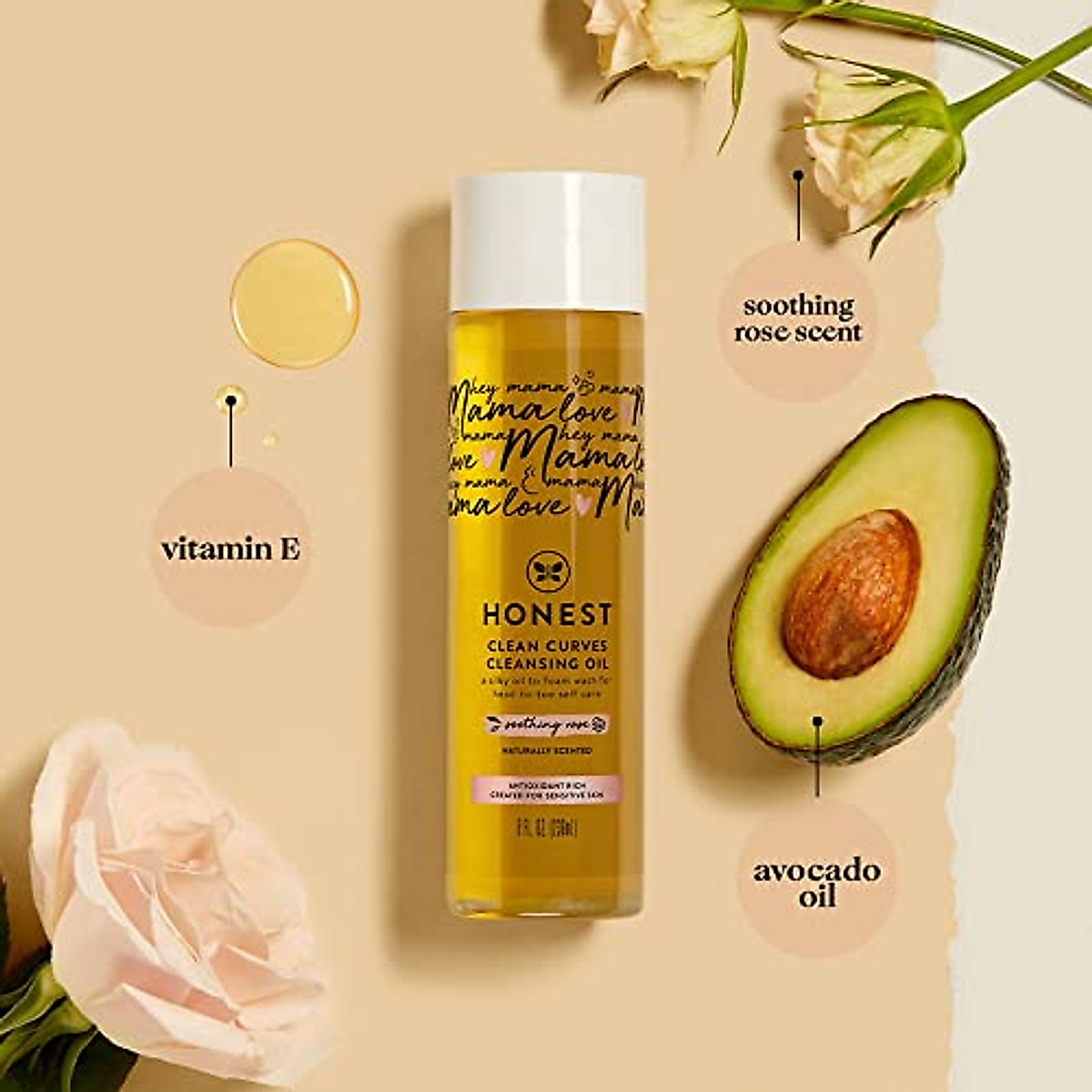 The Honest Company Mama Clean Curves Cleansing Oil, 8 Fl Oz