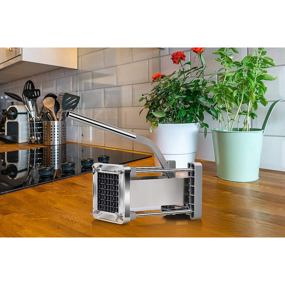 French Fry Cutter, Sopito Professional Potato Cutter Stainless Steel with 1/2-Inch Blade Great for Potatoes Carrots Cucumbers