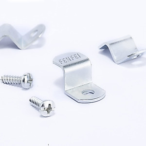 FENFEI Offset Canvas Clips with Screws, 32 Pack Heavy Duty Picture Framing Mirror Clips (1/8 inch, 1/4 inch, 3/8 inch, 1/2 inch)