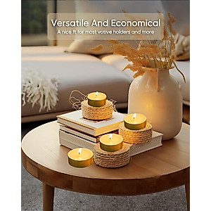 50 Packs Tea Light Candles, 4.5 Hours Burning Time, Unscented & Smokeless Mini Votive Candles, Soft Light Tealight, Small Tea Candle for SPA Relax Romantic Decor, White