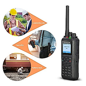 DMR Digital & Analog Two Way Radios Long Range Rechargeable - CONNECOM Heavy Duty Walkie Talkies for Adults Rugged 2 Way Radios for Warehouse Factory Docks Commercial Construction etc. GD900 3 Pack