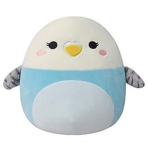Squishmallows 14-Inch Tycho Blue and White Parakeet - Large Ultrasoft Official Kelly Toy Plush