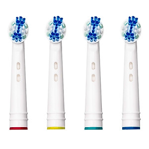Flossing Action Replacement Brush Heads, Compatible with Braun Oral-B Electric Toothbrush - 4 Pack