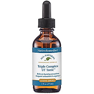 Native Remedies Triple Complex UT Tonic - Natural Homeopathic Formula to Relieve Bladder Irritation, Burning Sensation, Frequent Urination and Urgency - 59 mL