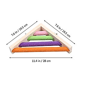 balacoo Bird Perch Platform Wooden Parrot Stand Birdcage Corner Playground Colorful Right Angle Perches for Parakeet Cockatiel Guniea Pig Small Animals Random Color