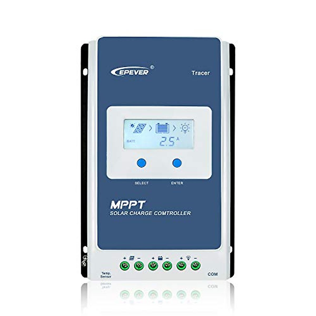 EPEVER MPPT Solar Charge Controller 40A 12V/24V Auto Common Negative Grounding with LCD Display Max PV 100V Solar Panel Battery Charging Regulator for Gel Flooded Sealed Lithium Battery (40A MPPT)