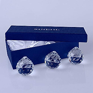 Clear Crystal Prism Ball Suncatchers Window Prisms Suncatcher, 40MM / 3 Pack