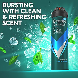 Degree Men Antiperspirant Deodorant Dry Spray Cool Rush 3 count Deodorant for Men With MotionSense Technology 3.8 oz