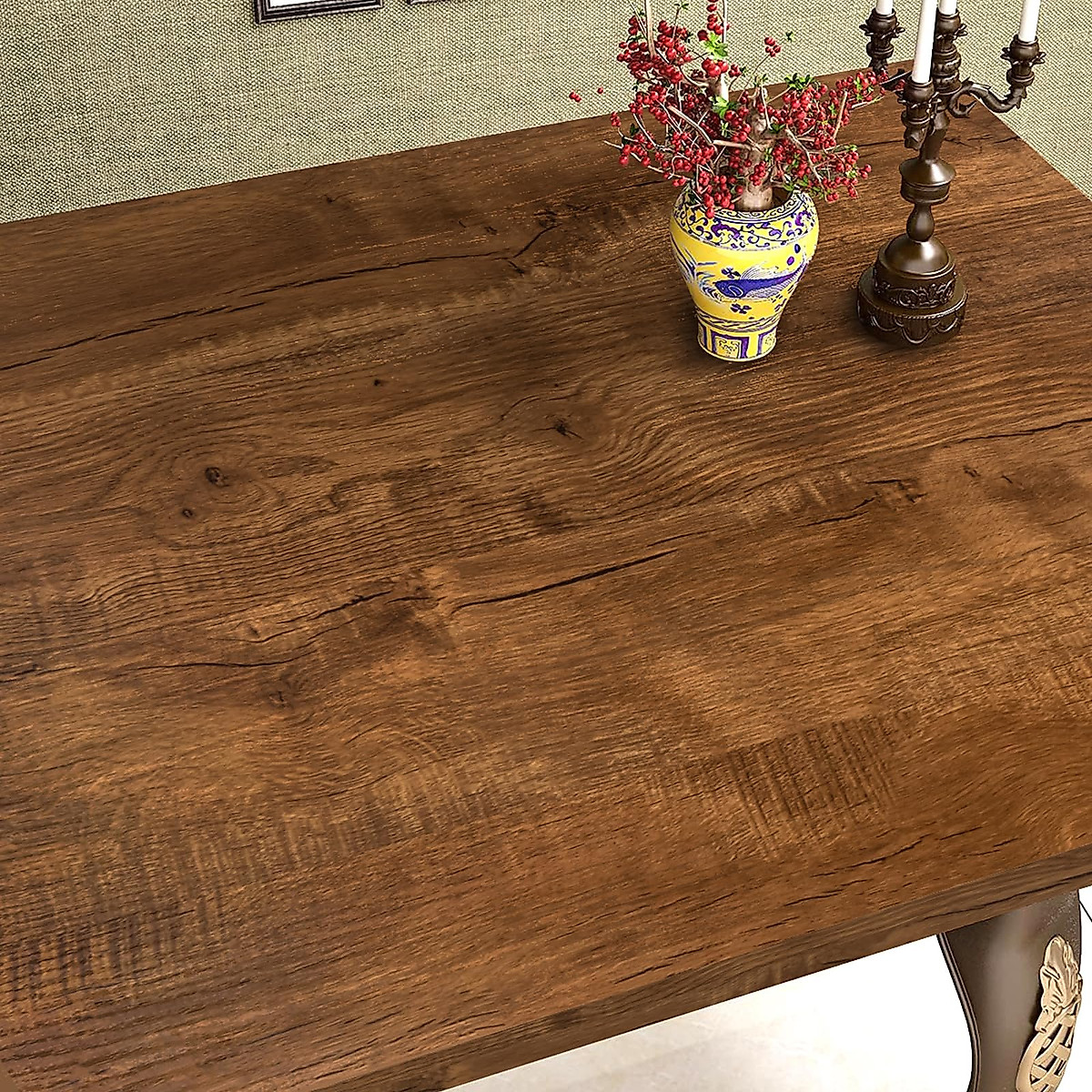 practicalWs Brown Wood Grain Contact Paper Peel and Stick, Vintage Rustic Wood Textured Wallpaper, Self Adhesive Removable Faux Wood Wall Paper for Countertop Drawer and Cabinets 17.7in x 118.1in