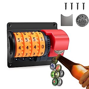 Bottle Opener Wall Mounted - Beer Counter Bottle Opener with Precise Numbers, Manual Beer Can Opener for Kitchen Wall Bar Restaurant