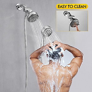 FRANSITON Shower Faucet System with Bathroom Spout Rain Shower Kit, High Pressure Handheld Shower Head 35-Function Dual 2 in 1 Shower Combo Faucet Set with Valve Trim Kit Black