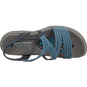 Skechers Women's Reggae Slim-Skech Appeal-Z-Gore Slingback Sandal, Navy, 9 M US