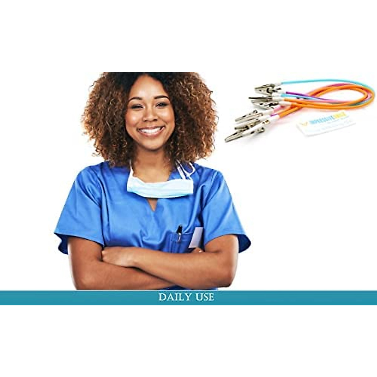 Impressive Smile 5 PCS Set Dental Colorful Sterilizable Silicone Bib Holder Clips - Colors May Vary