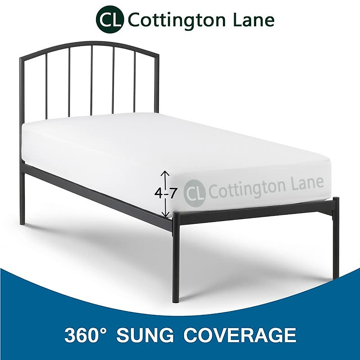 Cot Fitted Sheet 33 x 75-100% Egyptian Cotton - Cot Size 33 x 75 Fitted Sheet Only - Fitted Cot Sheet Perfect for Narrow Twin, Camp Bunk Beds, Camping Cot, Guest Bed Replacement(Cool Grey Solid)