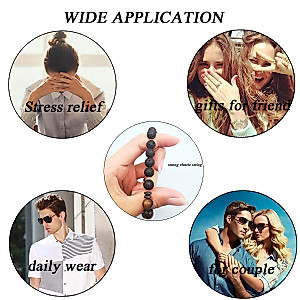 MOZAKA 12Pcs 8mm Natural Stone Lava Rock Beaded Bracelets for Men Women Tiger Eye Hematite Black Onyx Matte Beads Essential Oil Diffuser Lava Stone Bead Bracelets Bulk (12Pcs-B)