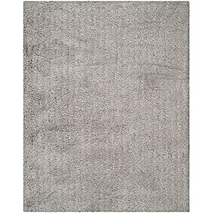 SAFAVIEH Venice Shag Collection Area Rug - 8' x 10', Silver, Handmade Glam, 3-inch Thick Ideal for High Traffic Areas in Living Room, Bedroom (SG256S)