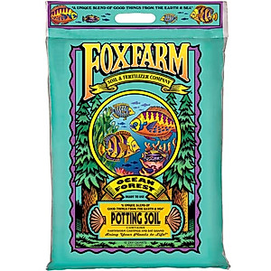 Fox Farm Starter Bundle | Big Bloom, Grow Big, Tiger Bloom (Pack of 3-16 oz. Bottles) | 12 Quart Ocean Forest Garden Potting Soil Bag | The Hydroponic City Stakes