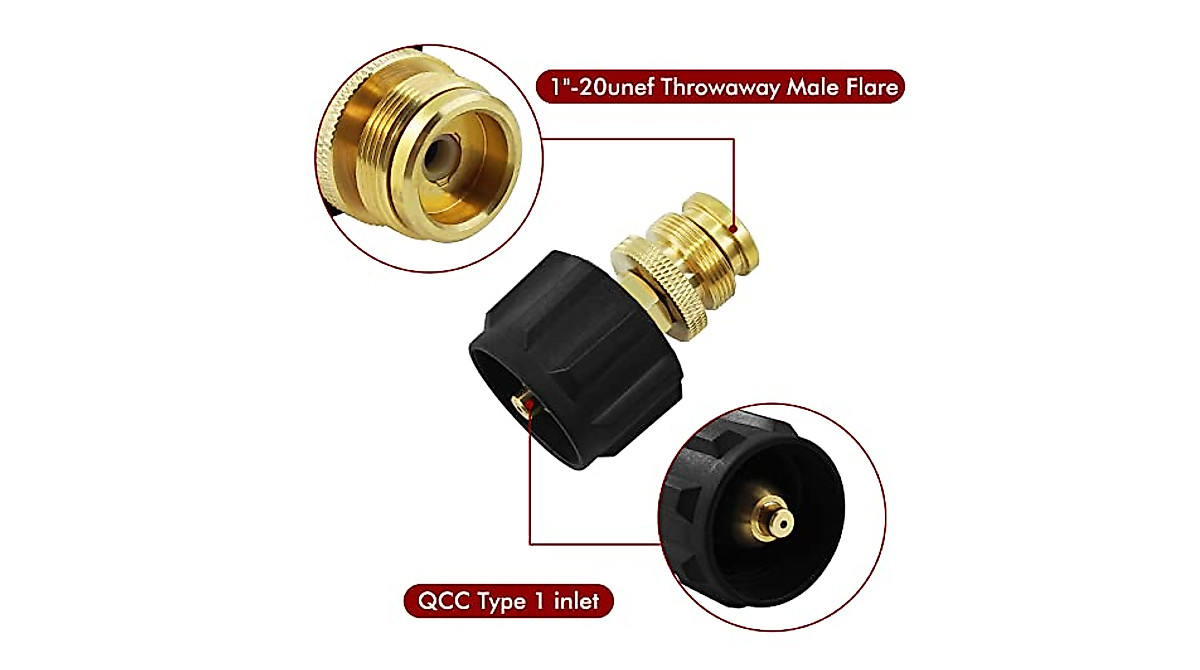 MENSI Propane Tank Adapter: Convert 1lb Devices to 5-40lb Tanks