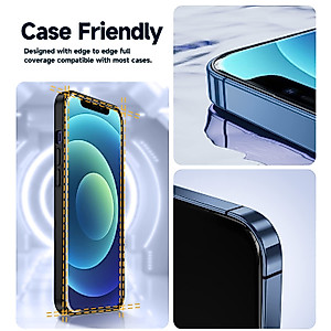 MAGIC JOHN 2 Pack for iPhone 12/iPhone 12 Pro 6.1 inch Tempered Glass Screen Protector, Auto Dust-Elimination Installation, Bubble Free, HD Clear, Easy Installation