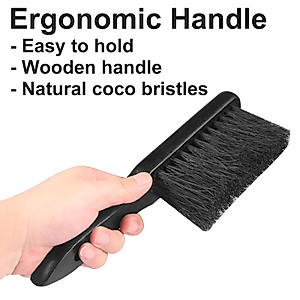 Ash Bucket with Lid and Shovel Hand Broom, 5.15 Gallon Large Galvanized Iron Metal Fireplace Tools Ash Pail for Fire Places Fire Pits Wood Burning Stoves Hearth Accessories Indoor Outdoor, Black