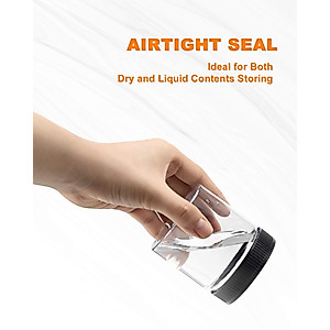 Plastic Jars With Lids Slime Containers 8oz-30 Pack-Leakproof Round Plastic Containers for Kitchen Pantry-Ideal For Home Storage-With 30 Chalkboard Stickers