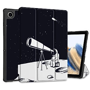 DONGKE Case for Samsung Galaxy Tab A8 10.5 Inch 2022 (SM-X200/X205/X207), Trifold Stand Cover with Auto Wake/Sleep + Soft TPU Protective Stand Back Cover for Galaxy Tab A8 10.5", Spaceman
