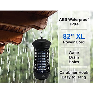 Awoco 18 W Outdoor Bug Zapper 4000V High Powered Electric Killer Fly Trap with 82” Extra Long Power Cord for Eliminating Flying Insects, Flies, Mosquitoes, and Moths