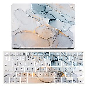IVY Colored Marble Case for MacBook Air 13 with M2 (Models: A2681) Hard Shell Case with Keyboard Cover Set - C