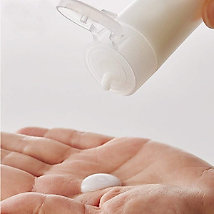 Onwon 10 Pcs 30 ml/1 oz Empty Plastic Sample Travel Size Plastic Empty Squeeze Bottle Container Jar Pot Vial with Flip Lid Perfect for Emollient Water Shower Gel Emulsion Etc