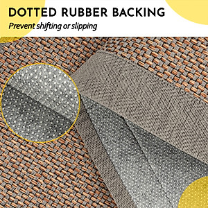 TRONSBOO Kitchen Rugs and Mats 2 PCS Set,Non-Skid Washable Twill Standing Mat in Front of Sink,Absorbent Rubber Backing Kitchen Mats for Floor,Laundry,Farmhouse,Hallway 17"x30"+17"x47"(Grey)