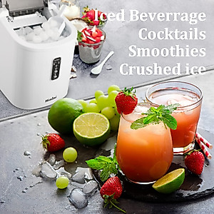 Himimi Ice Maker Machine for Countertop, Summer Chill on Ice, 9 ice Cubes in 6-8 Minutes, 26 Pounds in 24 Hours, Portable Electric Ice Cube Makers Counter Top Decent Snowy White with Scoop and Basket