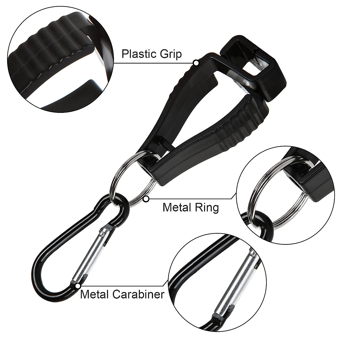 FVIEXE 20PCS Glove Clips for Work, Glove Holder Clip Work Safety Clip for Construction Guard Labor, Glove Grabber Glove Keeper Belt Glasses Helmets Hanger Clamp Catcher (10PCS Black, 10PCS Orange)